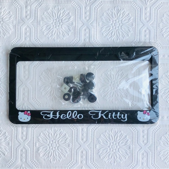 Hello Kitty | Other | Hello Kitty Black License Plate Covers | Poshmark